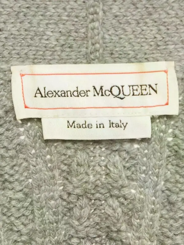 Alexander McQueen Cable Knit V-neck Mini Dress