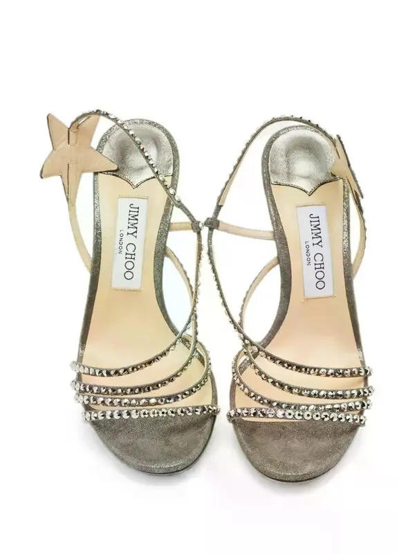 JIMMY CHOO Lynn Crystal Embellished Suede Sandals