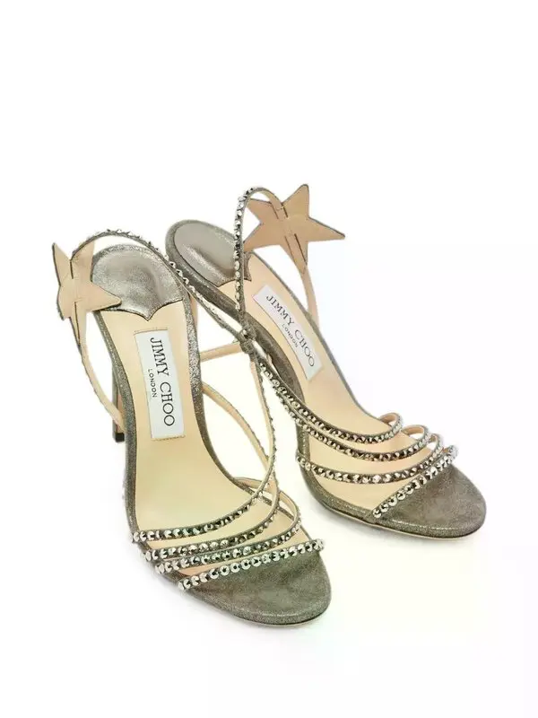 JIMMY CHOO Lynn Crystal Embellished Suede Sandals