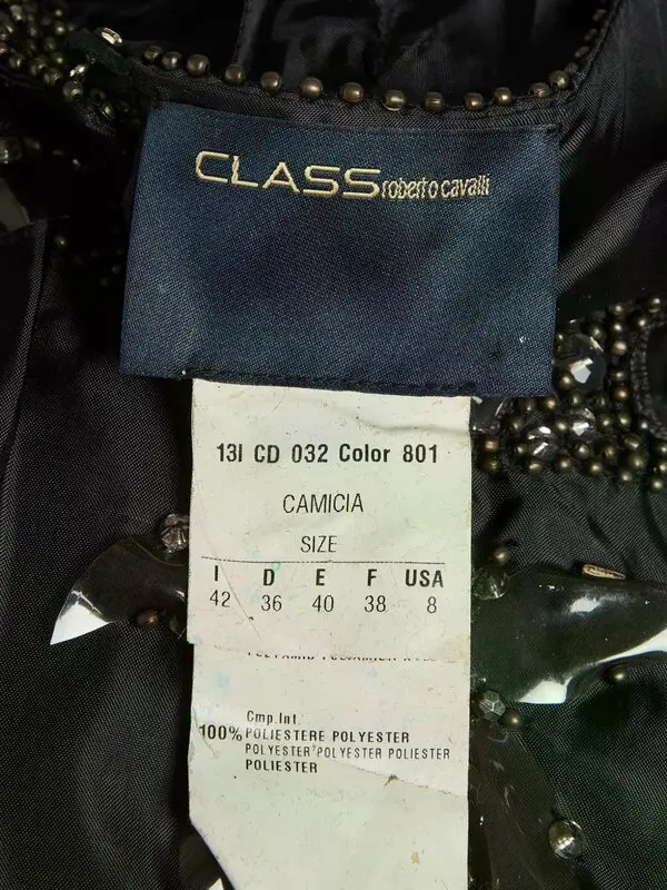 Roberto Cavalli Beaded Pleated Blouse