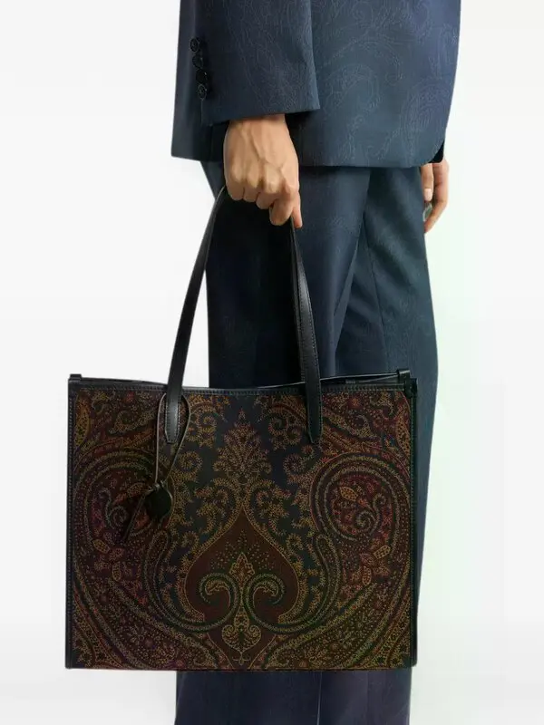Etro Large Love Trotter Jacquard Bag - Blue
