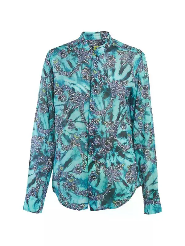 Versace Gem Print Long-sleeve Shirt - Blue
