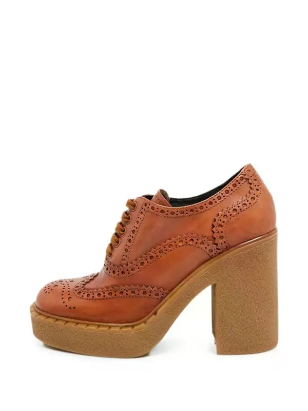 Prada Block Heel Pumps With Brogue Detailing