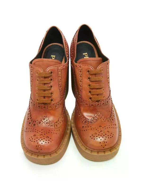 Prada Block Heel Pumps With Brogue Detailing