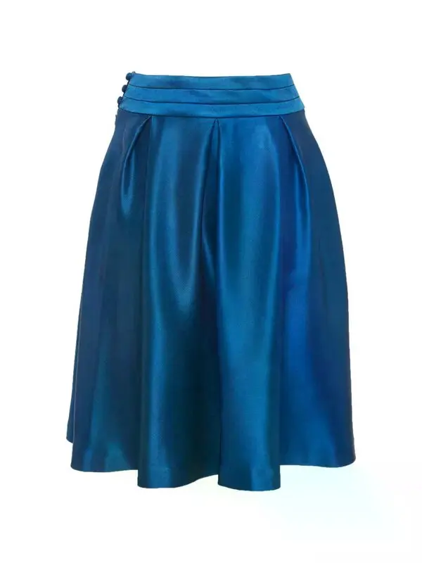 Celine Pleated A-line Mini Skirt - Blue