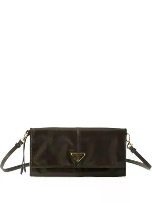 Prada Leather Wallet With Shoulder Strap