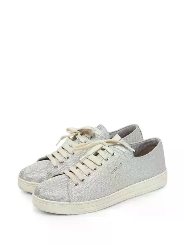 Prada Metallic Effect Lace-up Sneakers