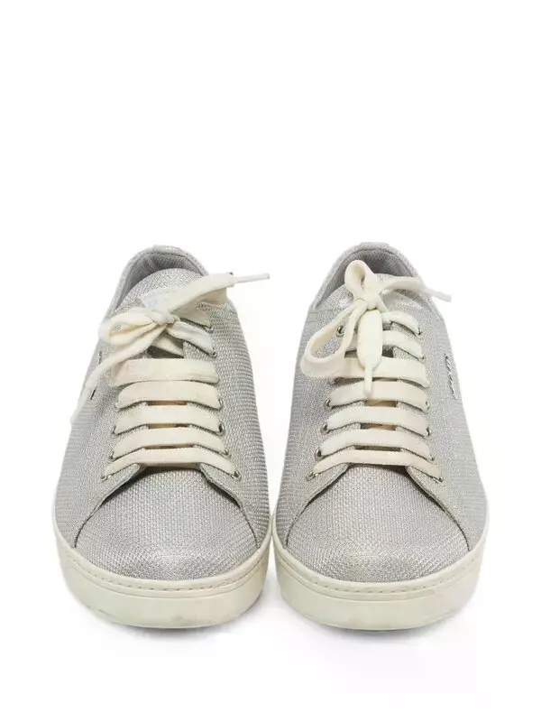 Prada Metallic Effect Lace-up Sneakers