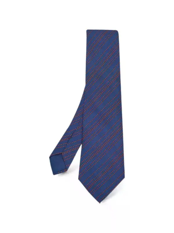 Hermès Diagonal-striped Silk Tie