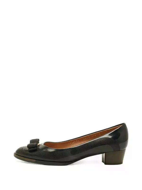 FERRAGAMO Vara Bow Block-heel Pumps - Black