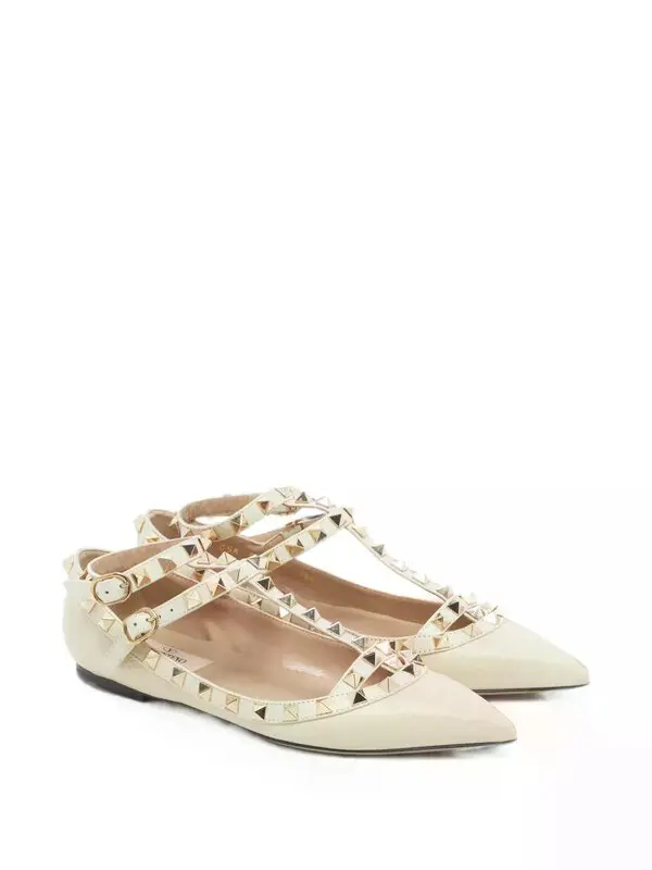 Valentino Garavani Rockstud Ankle Strap Ballet Flats
