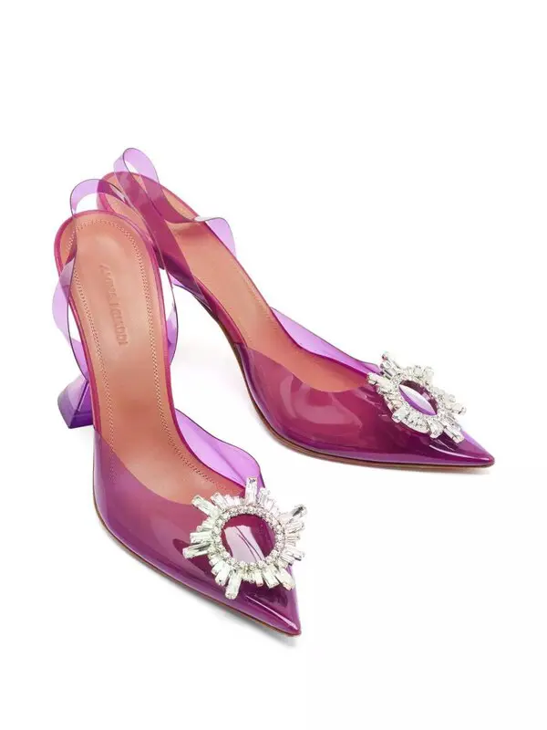 Amina Muaddi Begum Slingback Pumps - Purple
