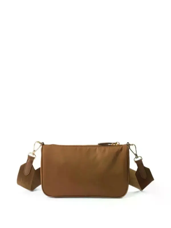 Prada Re-nylon And Saffiano Leather Mini Shoulder Bag - Brown