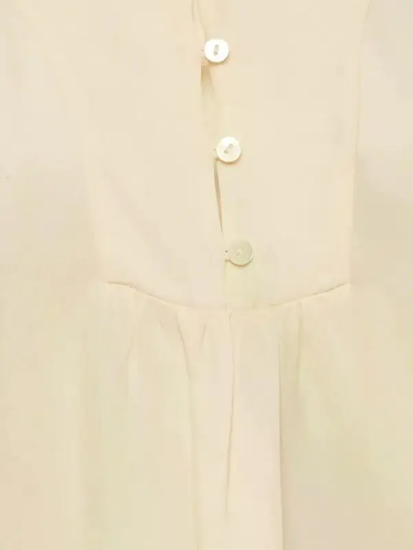 Diane Von Furstenberg Cream Silk Round Neck Long Sleeve Blouse