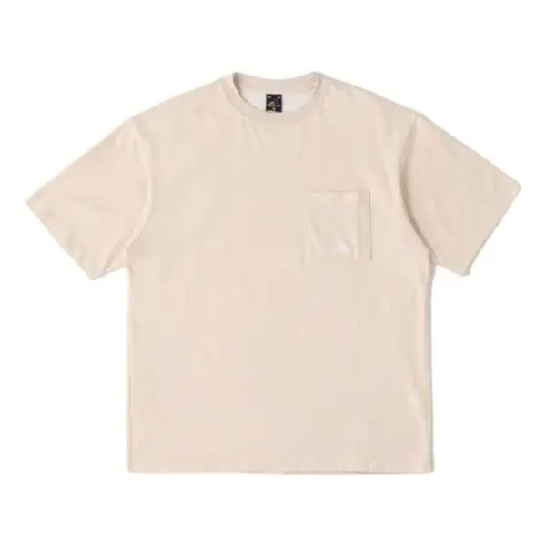 NEW BALANCE Lifestyle Plain Cotton Pocket Tee Asia Sizing - Beige