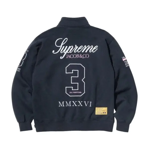 Supreme X La Martina Ss26 Zip Up Sweatshirt - Navy