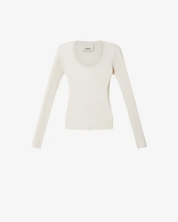 Isabel Marant Étoile Selenie Silk Ribbed Sweater - Ecru