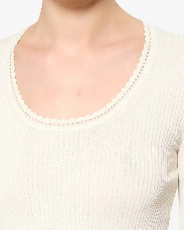 Isabel Marant Étoile Selenie Silk Ribbed Sweater - Ecru