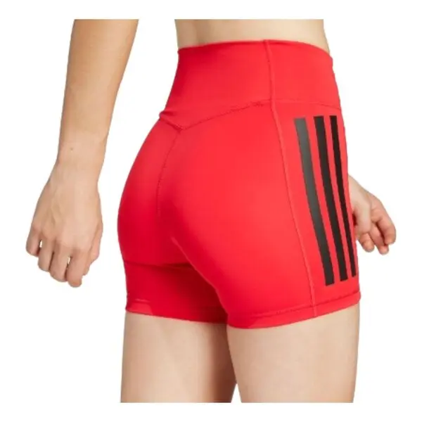 Adidas Optime 3-stripes 1/4 Short Leggings - Red