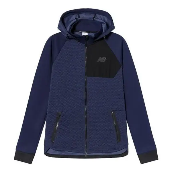 NEW BALANCE Heat Loft Full Zip Hooded Jacket - Blue/black