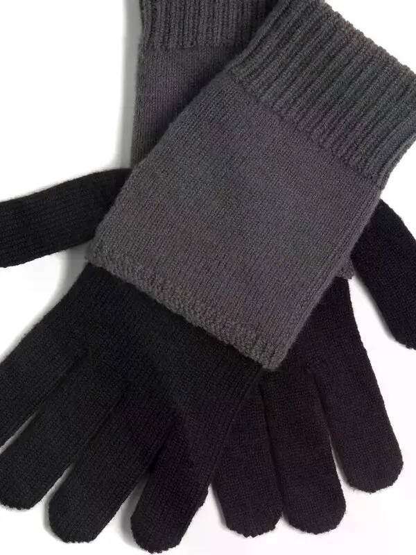 MAISON MARGIELA Two-tone Knit Gloves - Black