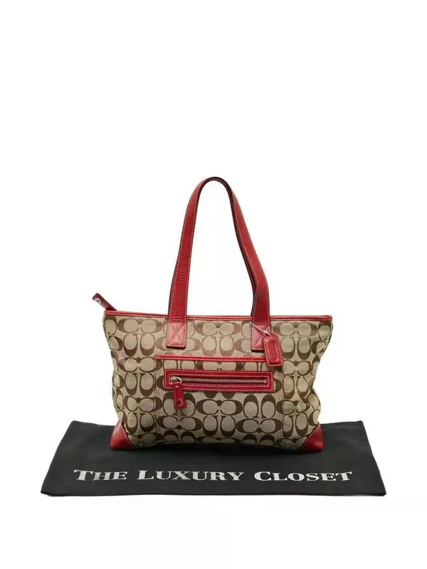 COACH Signature Front Zip Tote Bag