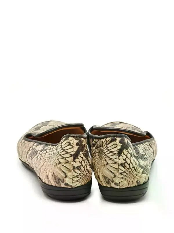 GIUSEPPE ZANOTTI Python-embossed Leather Slippers