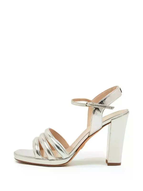 Dior Leather Block Heel Ankle Strap Sandals
