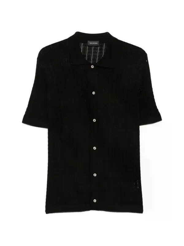 Tagliatore Oliver Open-knit Short-sleeve Shirt