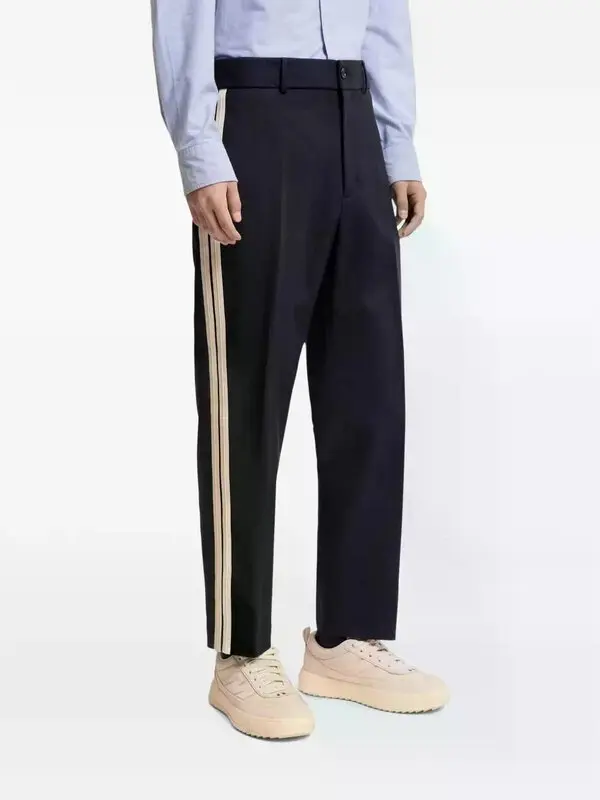 Moncler Stretch Cotton-nylon Blend Track Pants With Side Stripe Detail
