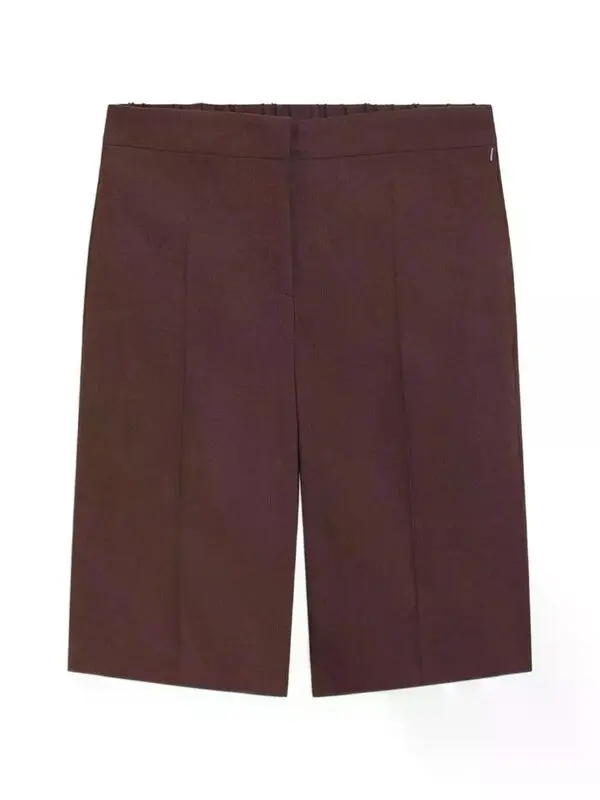 BOSS Dark Textured Finish Pressed-crease Shorts