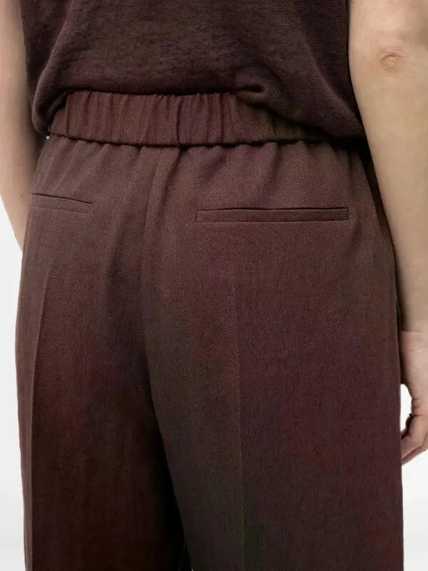 BOSS Dark Textured Finish Pressed-crease Shorts
