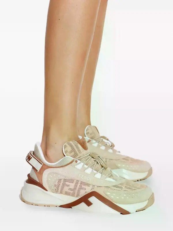 Fendi Flow Leather-panelled Sneakers