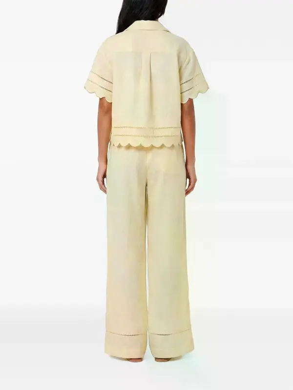 NICHOLAS Juni Linen Shirt With Lace Trim