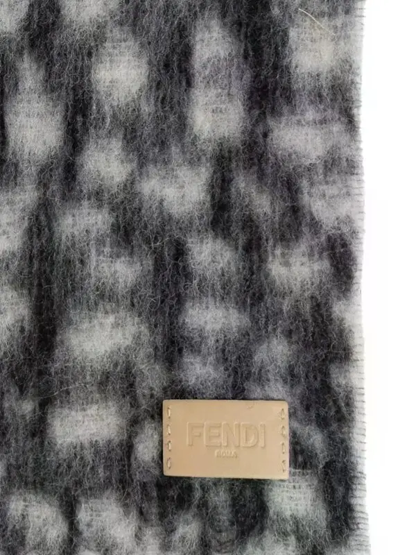 Fendi Fringed Checked Scarf