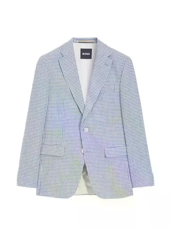 BOSS Houndstooth-pattern Blazer - Blue