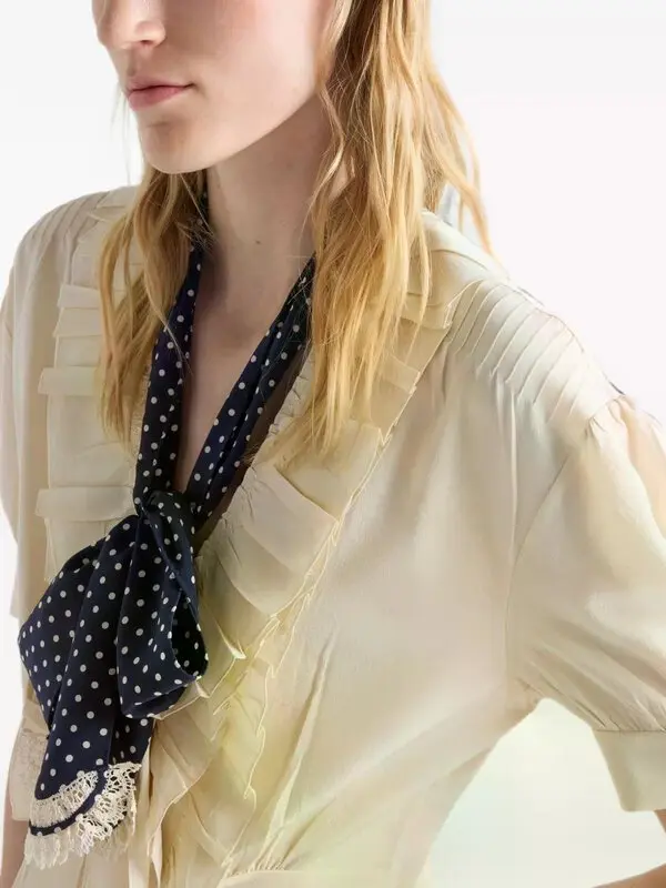 Prada Polka-dot Marocain Scarf
