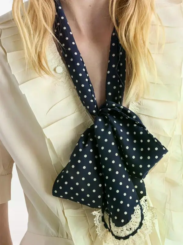 Prada Polka-dot Marocain Scarf