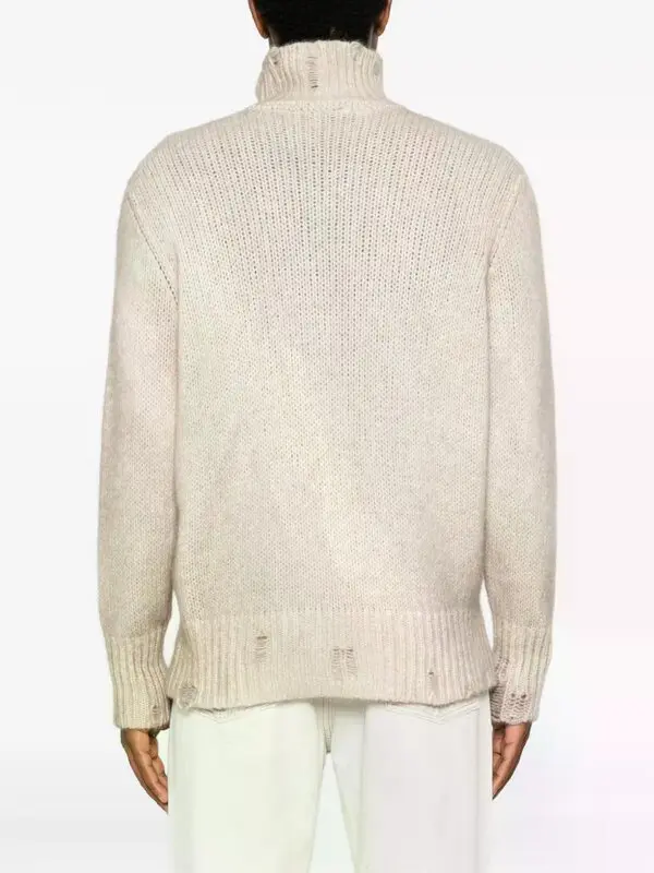 Avant Toi Distressed Roll-neck Sweater