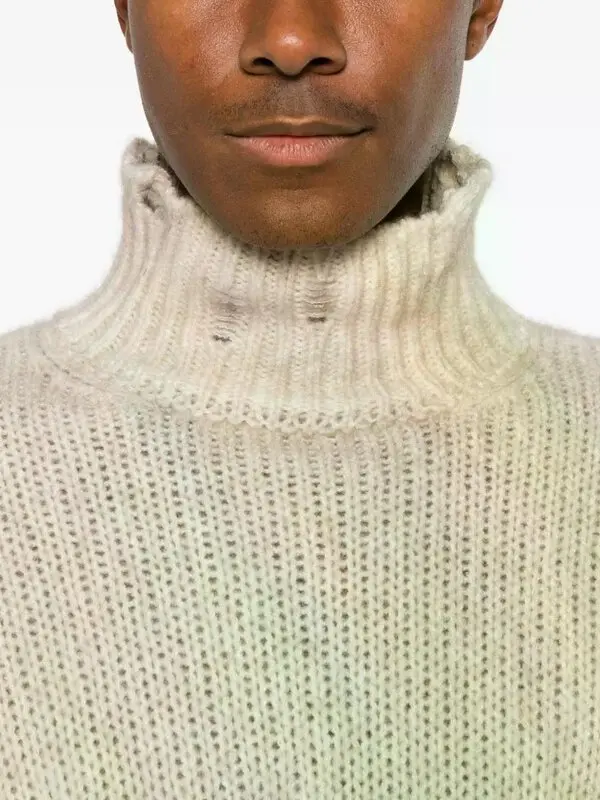 Avant Toi Distressed Roll-neck Sweater