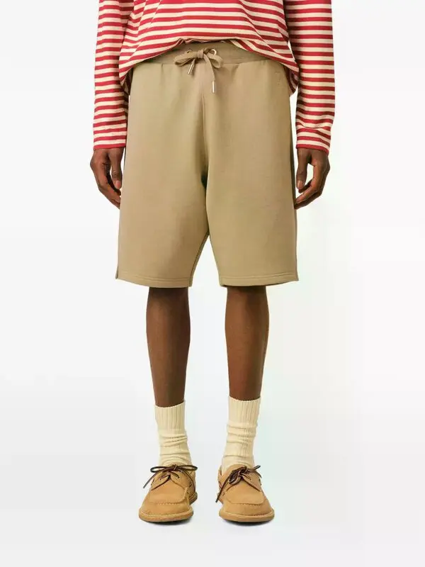 AMI Paris Cotton Shorts With Embossed De Coeur Logo