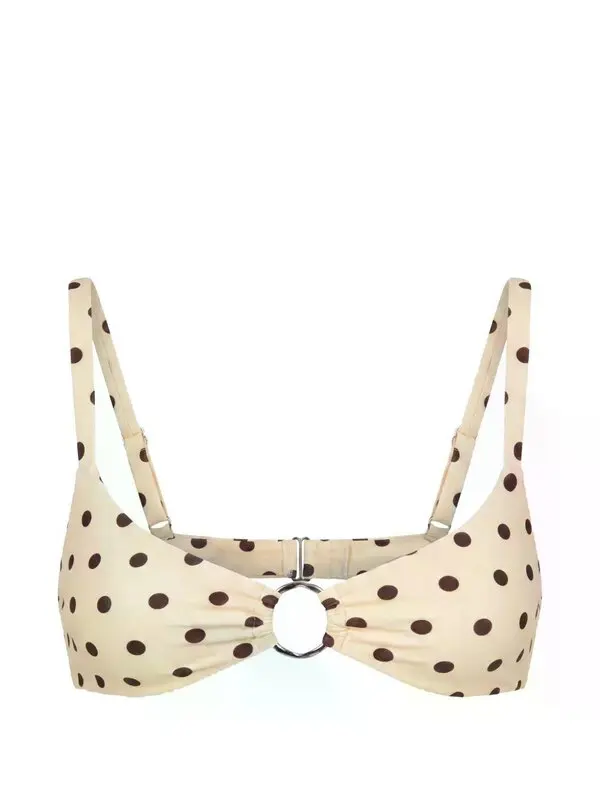 NICHOLAS Halia Polka-dot Bikini Bottoms With O-ring Detail - Neutrals