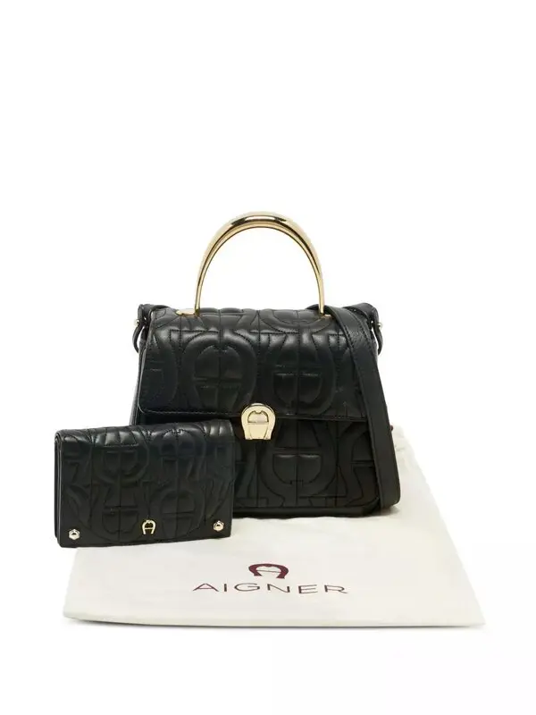 AIGNER Genoveva Horseshoe-embossed Tote Bag