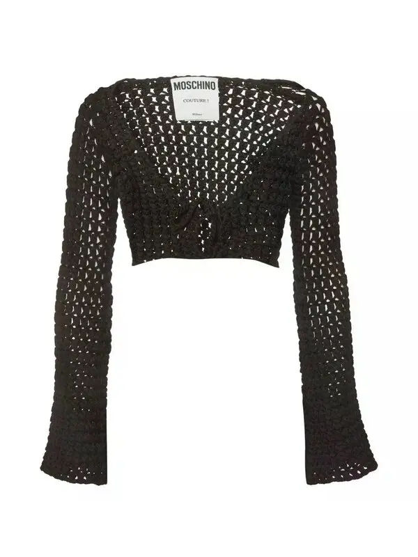 Moschino Open-knit Cropped Sweater