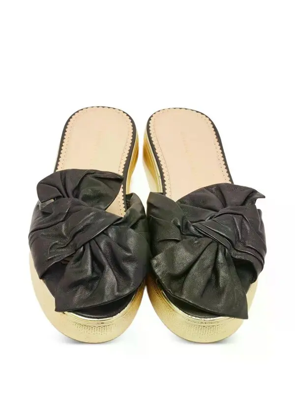 CHARLOTTE OLYMPIA Leather Knotted Slides