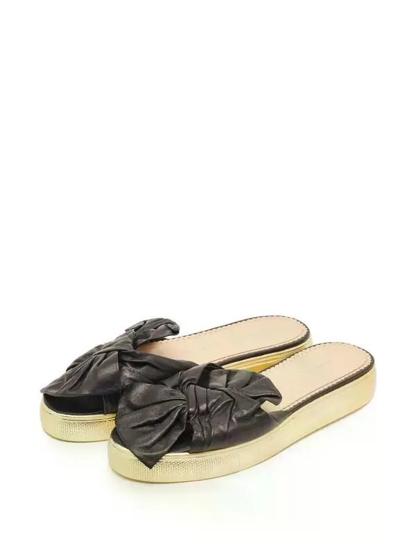 CHARLOTTE OLYMPIA Leather Knotted Slides