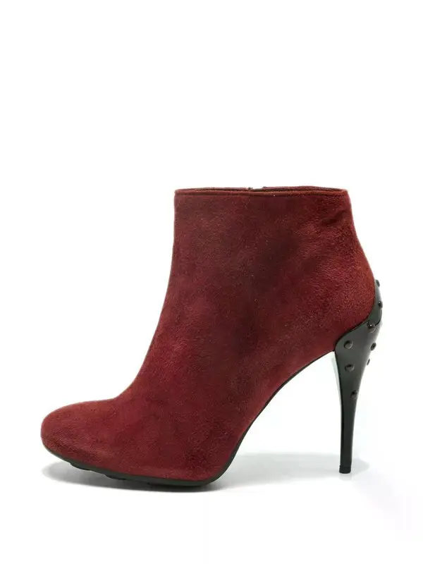TOD'S Suede Studded Stiletto Ankle Boots