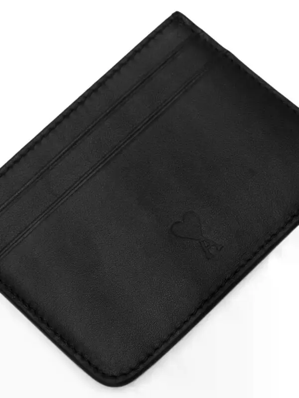 AMI Paris Cowhide-leather Card-holder With De Coeur