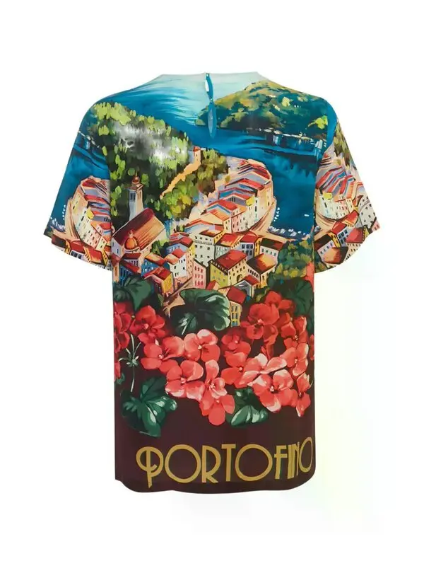 Dolce & Gabbana Portofino Print Silk Top