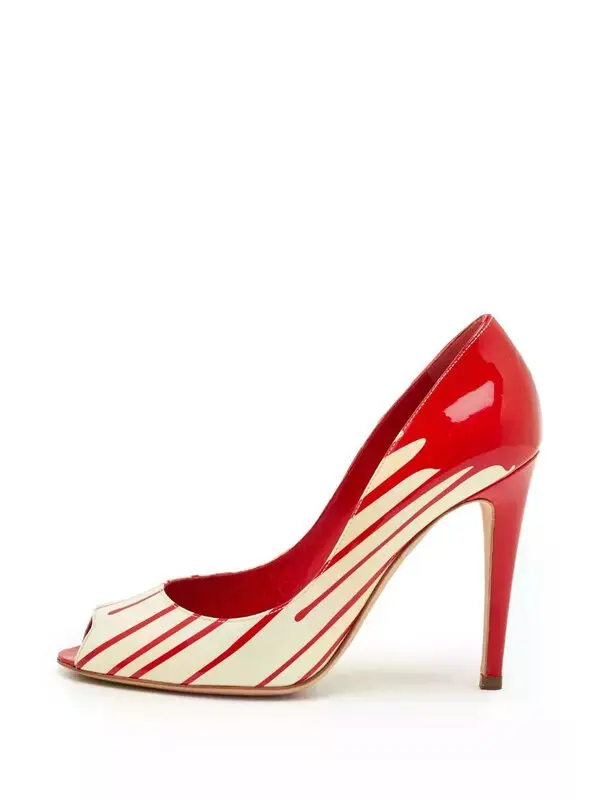 SERGIO ROSSI Drip-paint Peep-toe Pumps